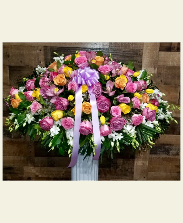 CS0350: Spring Colored Assorted Casket Spray - Floral Fantasy US