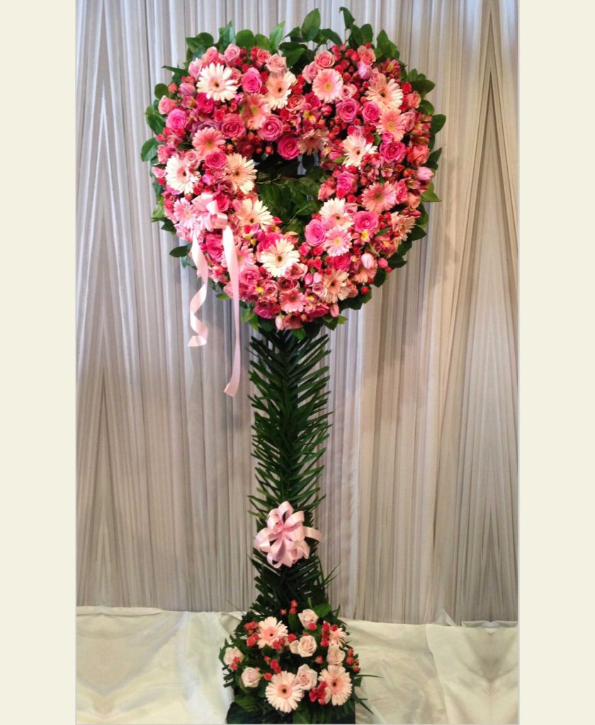 H0800: Open Mixed Pink Heart with Lemon Leaf - Floral Fantasy US